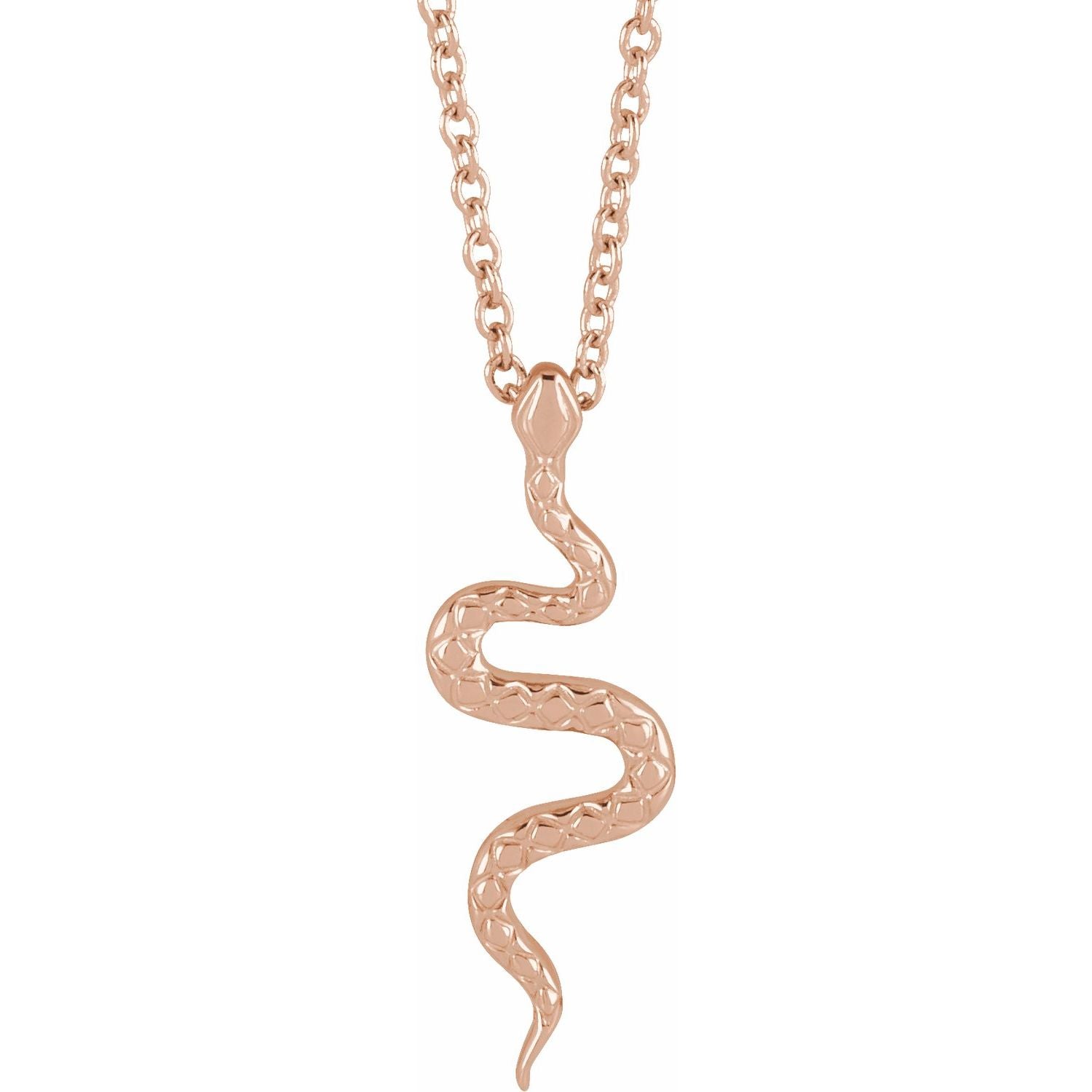 14K Gold Snake Necklace 14K Yellow Gold 19.5 x 6.76 mm